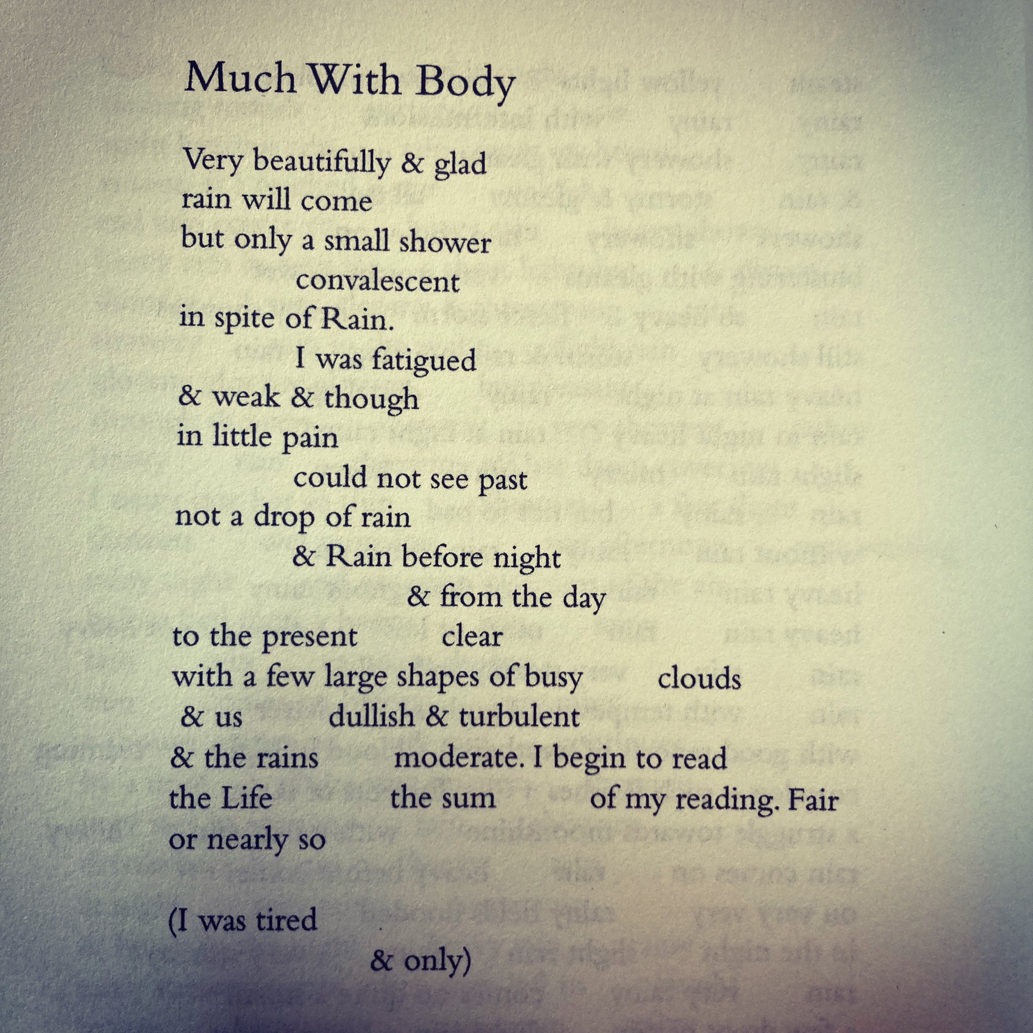 POEM OF THE WEEK: MUCH WITH BODY - The Poetry Book Society