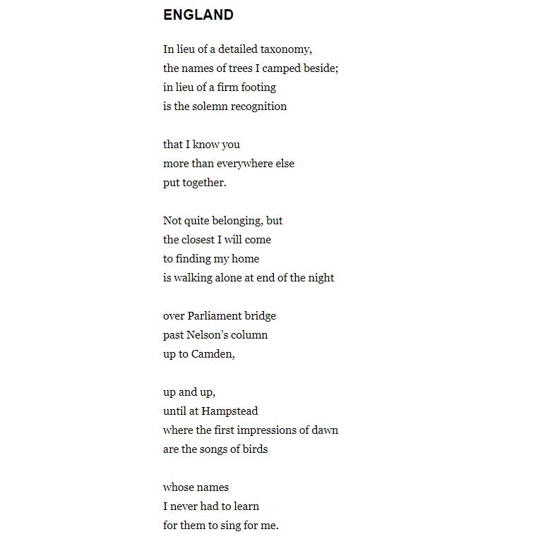 POEM OF THE WEEK: ENGLAND - The Poetry Book Society