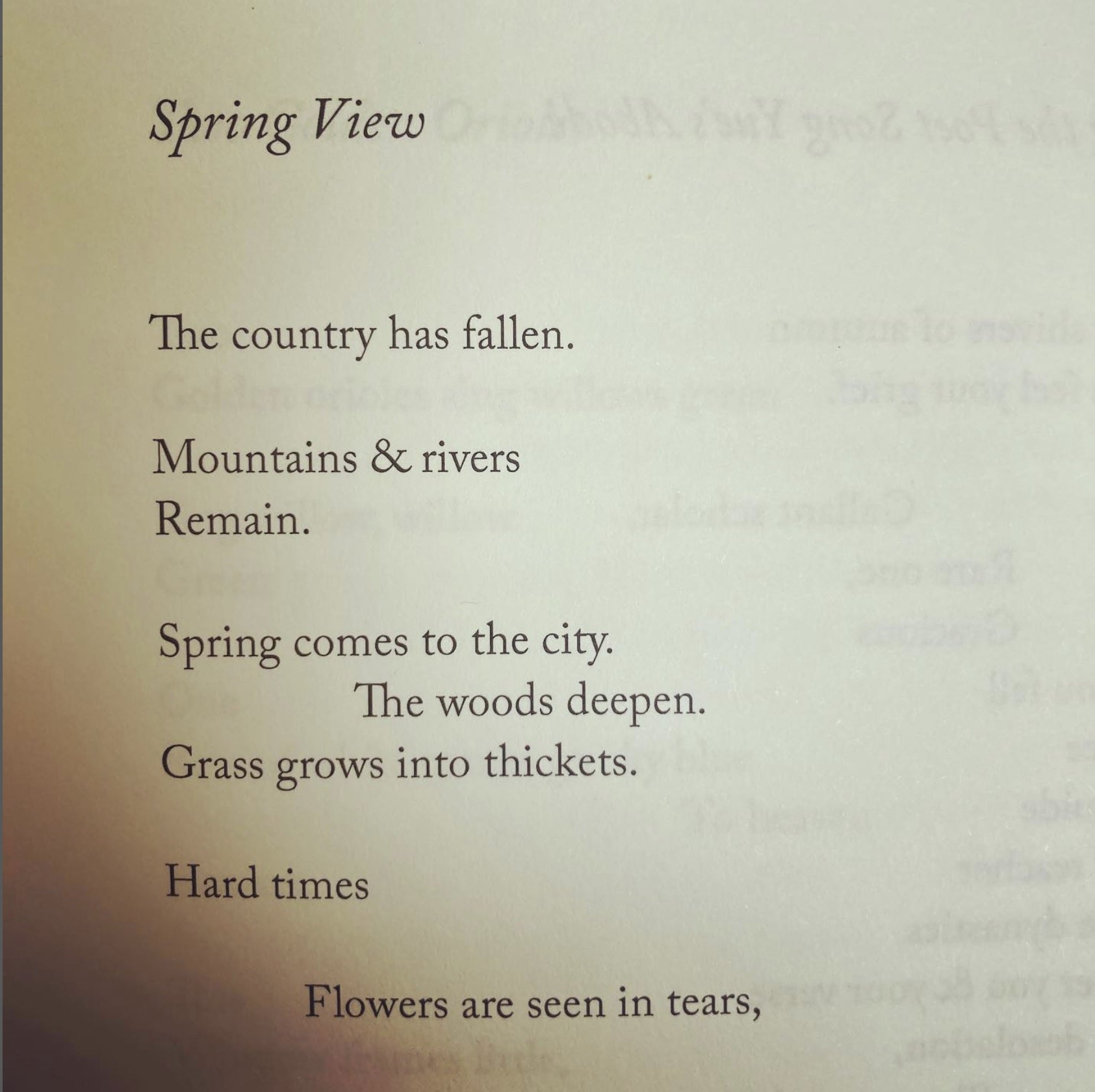 POEM OF THE WEEK: DU FU - The Poetry Book Society