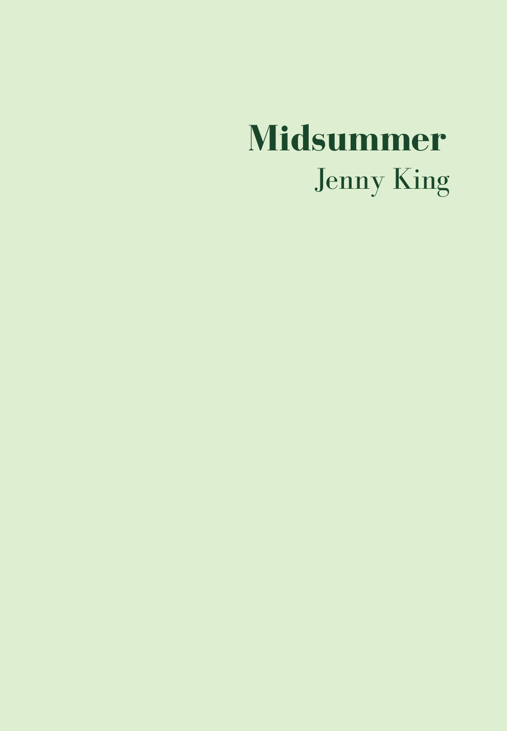 Midsummer by Jenny King - The Poetry Book Society